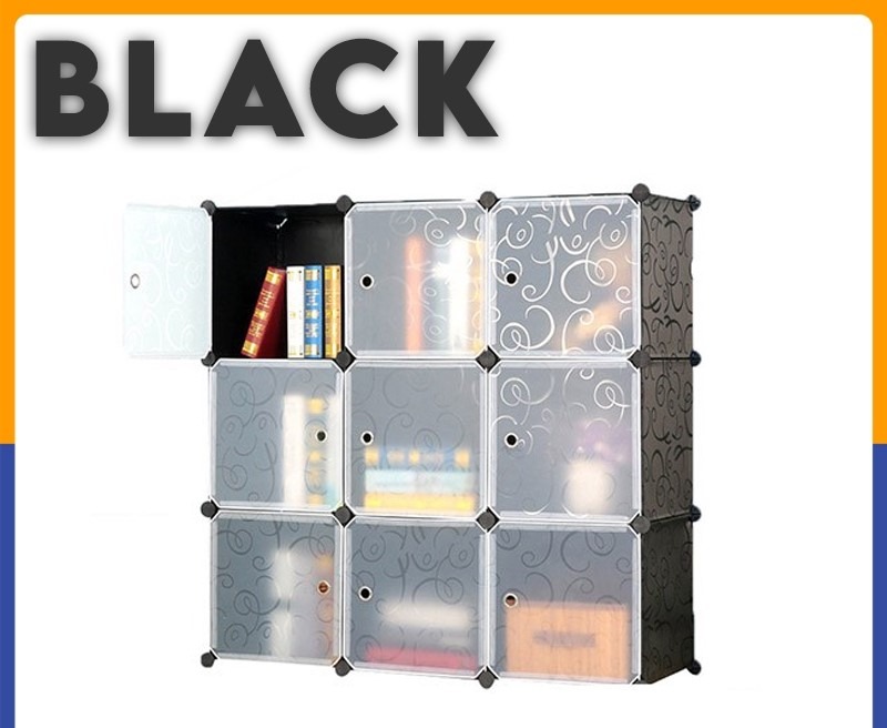 (New) 9 cubes tupper cabinet black storage, wardrobe, Furniture & Home ...