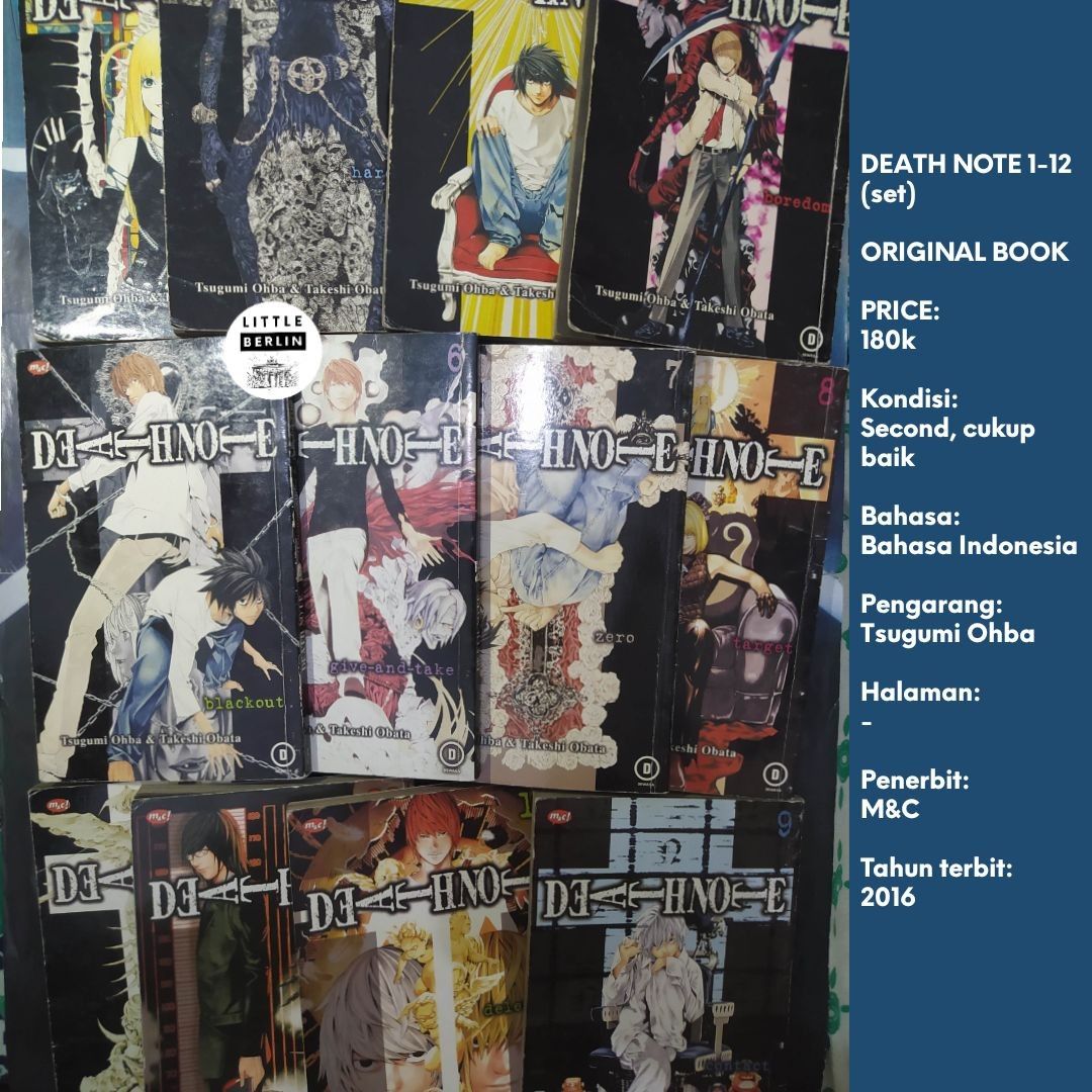 ORIGINAL Paket Komik DEATH NOTE 1-12 Tamat (set) Tsugumi Ohba Komik Preloved Koleksi Pribadi ...
