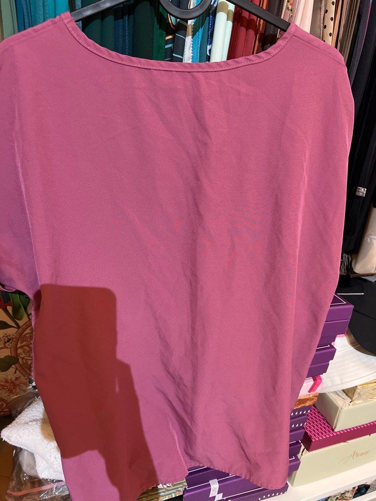 Pink belacan colour blouse, Women's Fashion, Tops, Blouses on Carousell