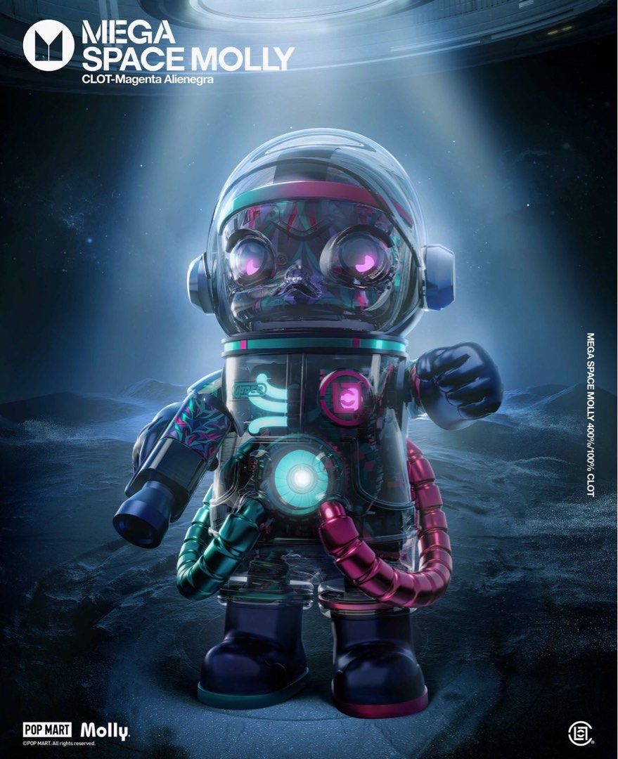 PO: Popmart Mega Space Molly x CLOT Magenta / Black Alienegra 400% ...