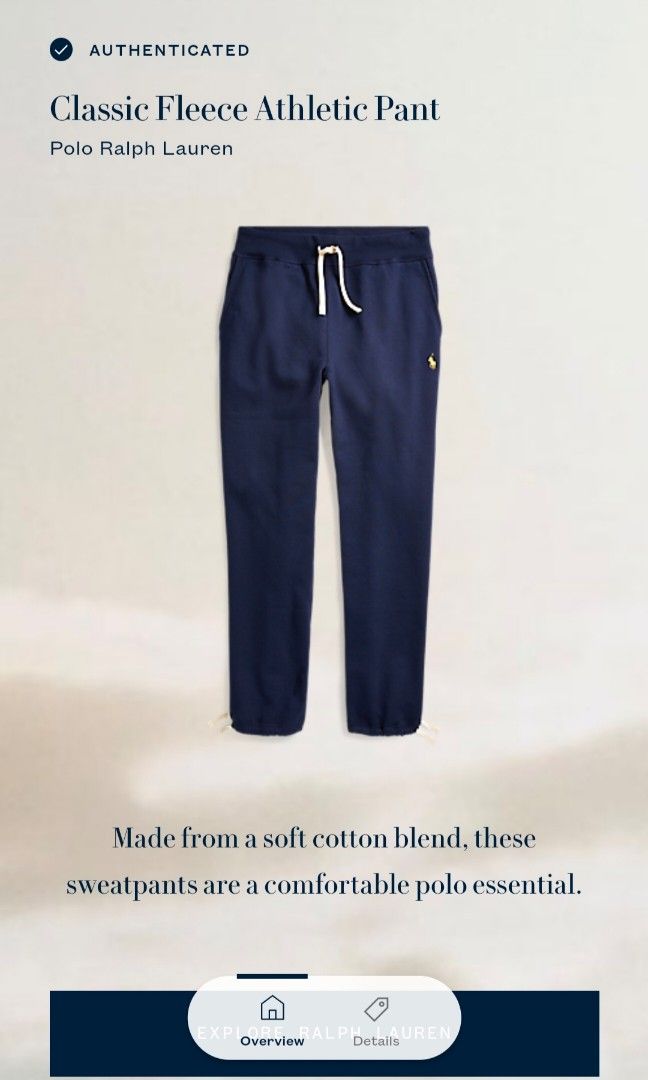 Polo Ralph Lauren Classic Fleece Athletic Pants (XL), Men's Fashion ...