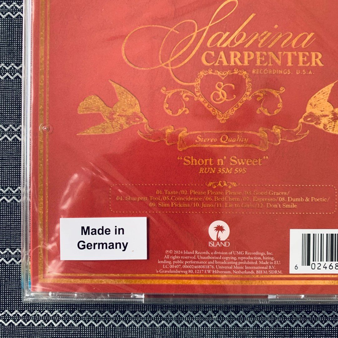 Sabrina Carpenter - Short N' Sweet (Alternate Cover) [Imported Edition ...