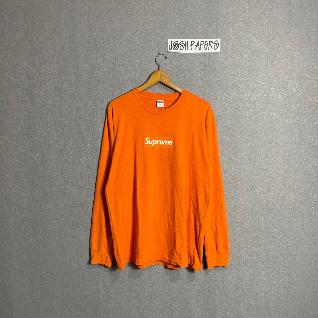 Supreme Box Logo Orange Longsleeve, Men's Fashion, Tops & Sets, Tshirts ...
