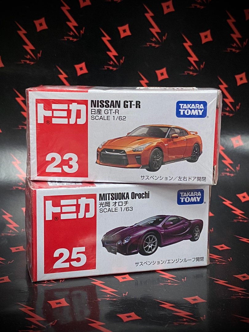 Tomica 23 Nissan GT-R R35 > 25 Mitsuoka Orochi Hot Wheels size, Hobbies ...