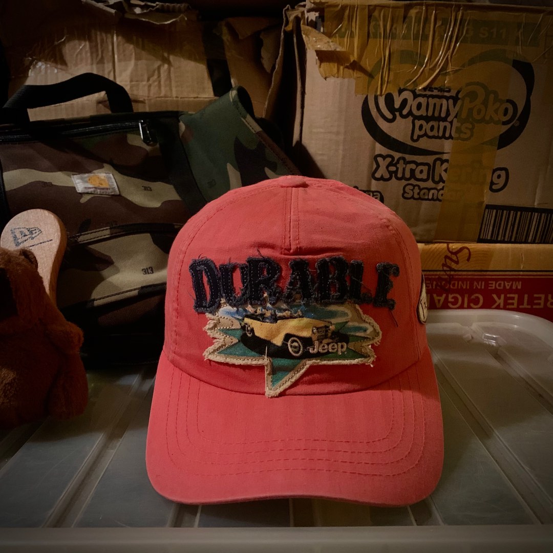 Topi Jeep Ripped Big Patch Pink Y2K, Fesyen Pria, Aksesoris, Topi di ...