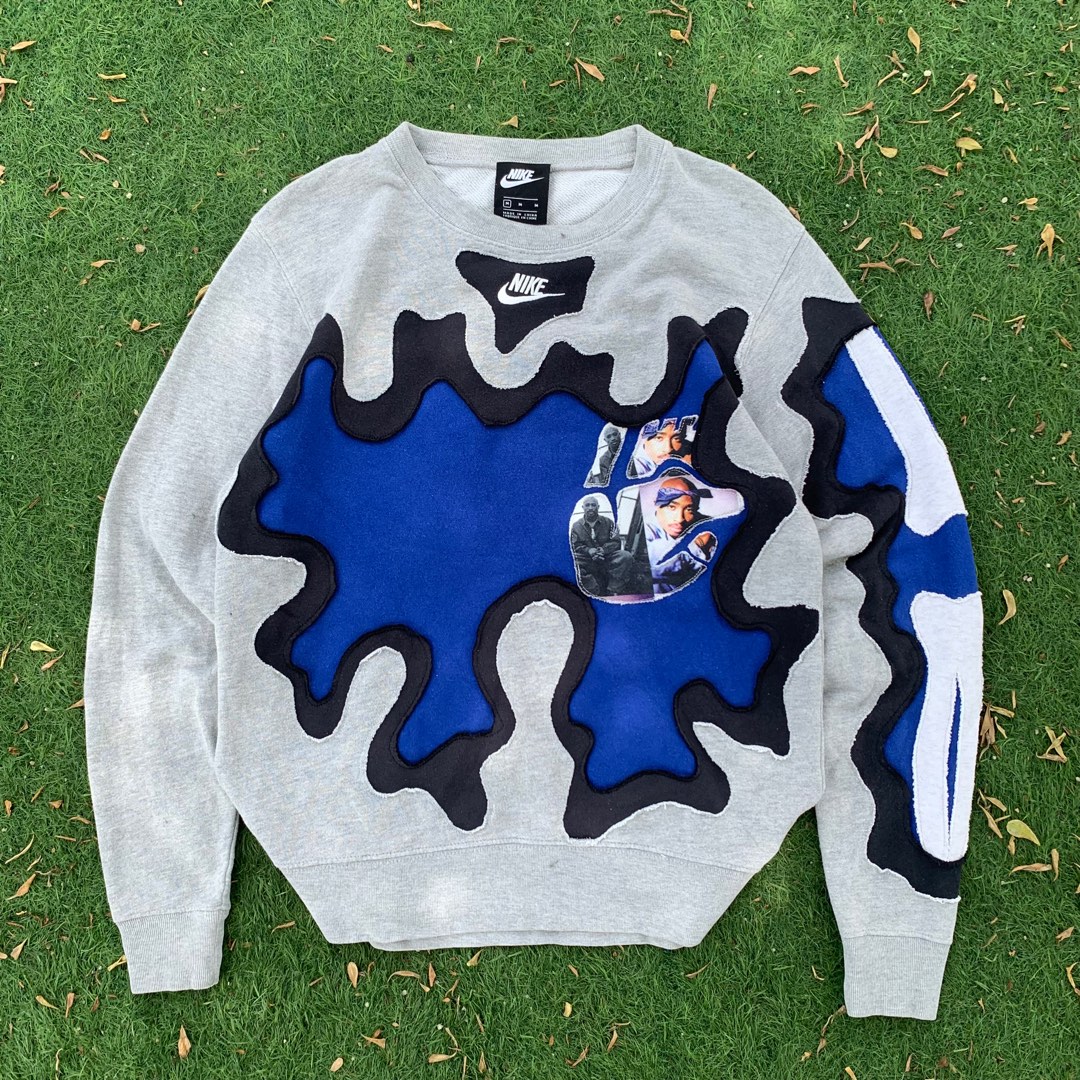 TUPAC x NIKE CENTRE LOGO SKELETON SWEATSHIRT REWORKED SKULL REWORK ...