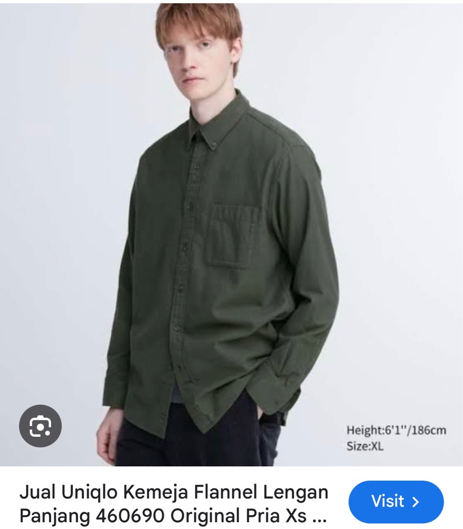 Uniqlo Pria Uniqlo Flannel Longsleeves, Men's Fashion, Tops & Sets ...