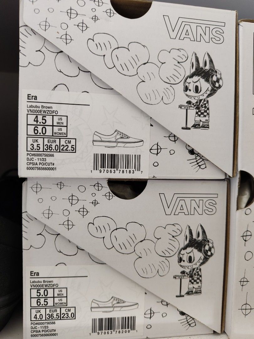 Labubu Vans Era X The Monsters, Women's Fashion, Footwear, Sneakers on ...