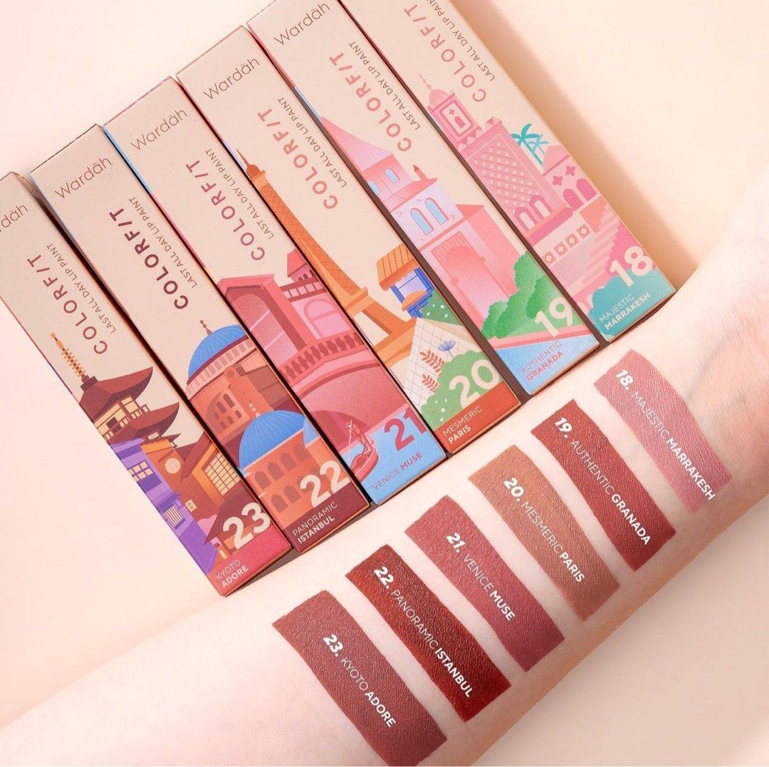 Wardah Colorfit Lip Paint - Around The World 23 kyoto adore, Beauty ...