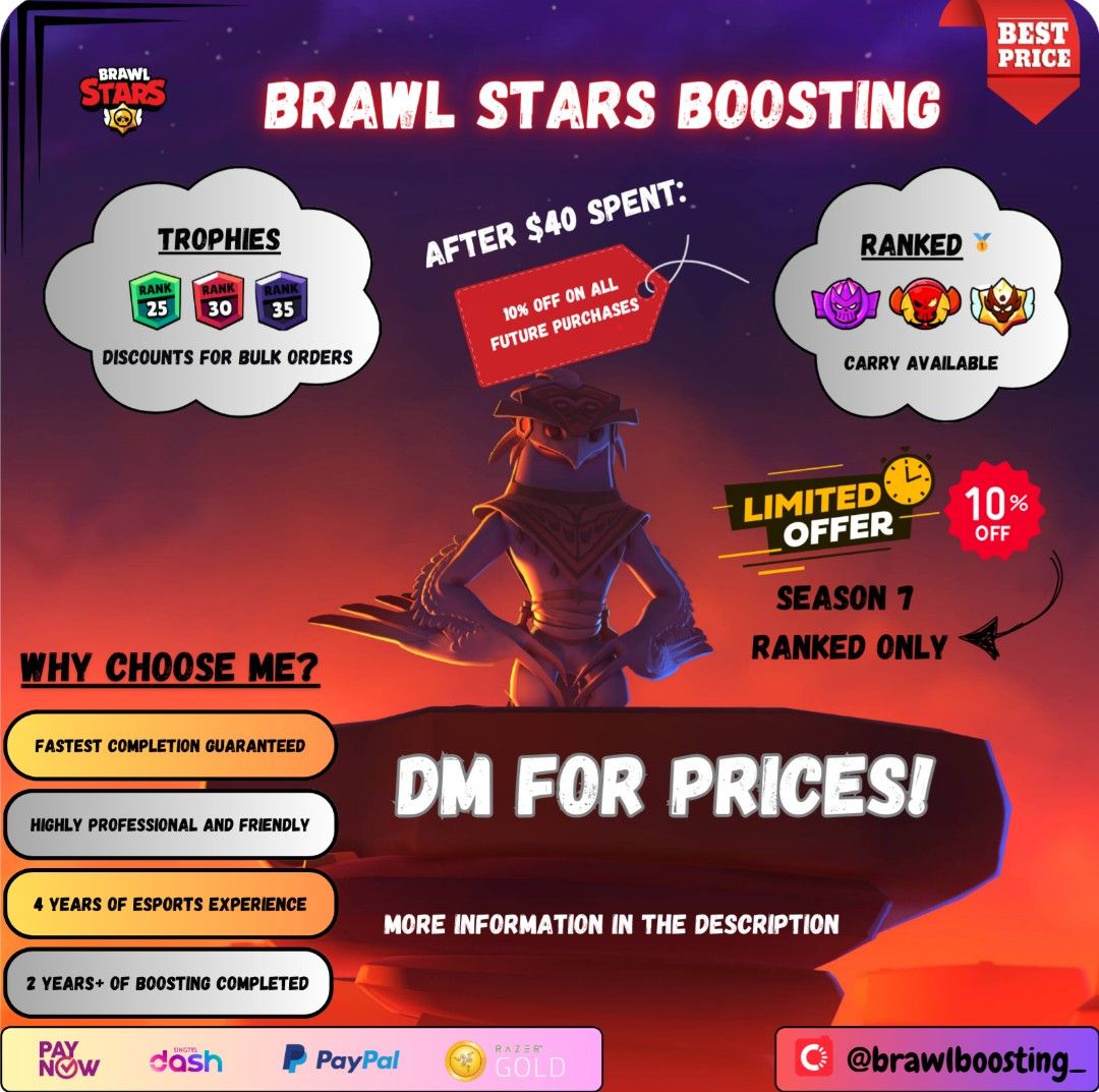 [10% OFF RANKED] Trophy/Rank Boost (Brawl Stars), Video Gaming, Video ...