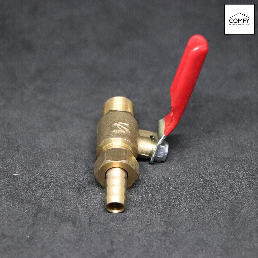 1/4 Inches HATO Brass Body Air Cock, 1/4" Red Handle Tracheal ...