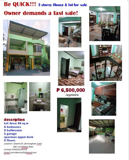 3 Storey Single detached House & Lot, Property, For Sale, House & Lot ...