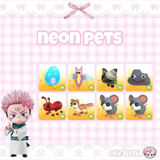 (WTS) RARE NEON ADOPT ME + featuring jungle egg pet, Video Gaming ...