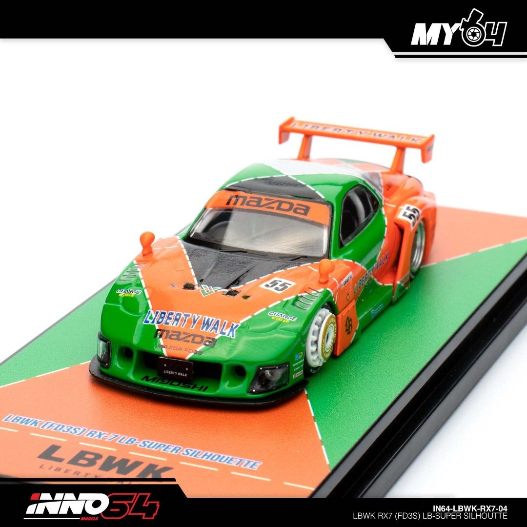 Chase Car 隱藏版 inno64 馬拉展限定 1/64 LBWK Mazda RX7 FD3SLB-Super Silhouette ...