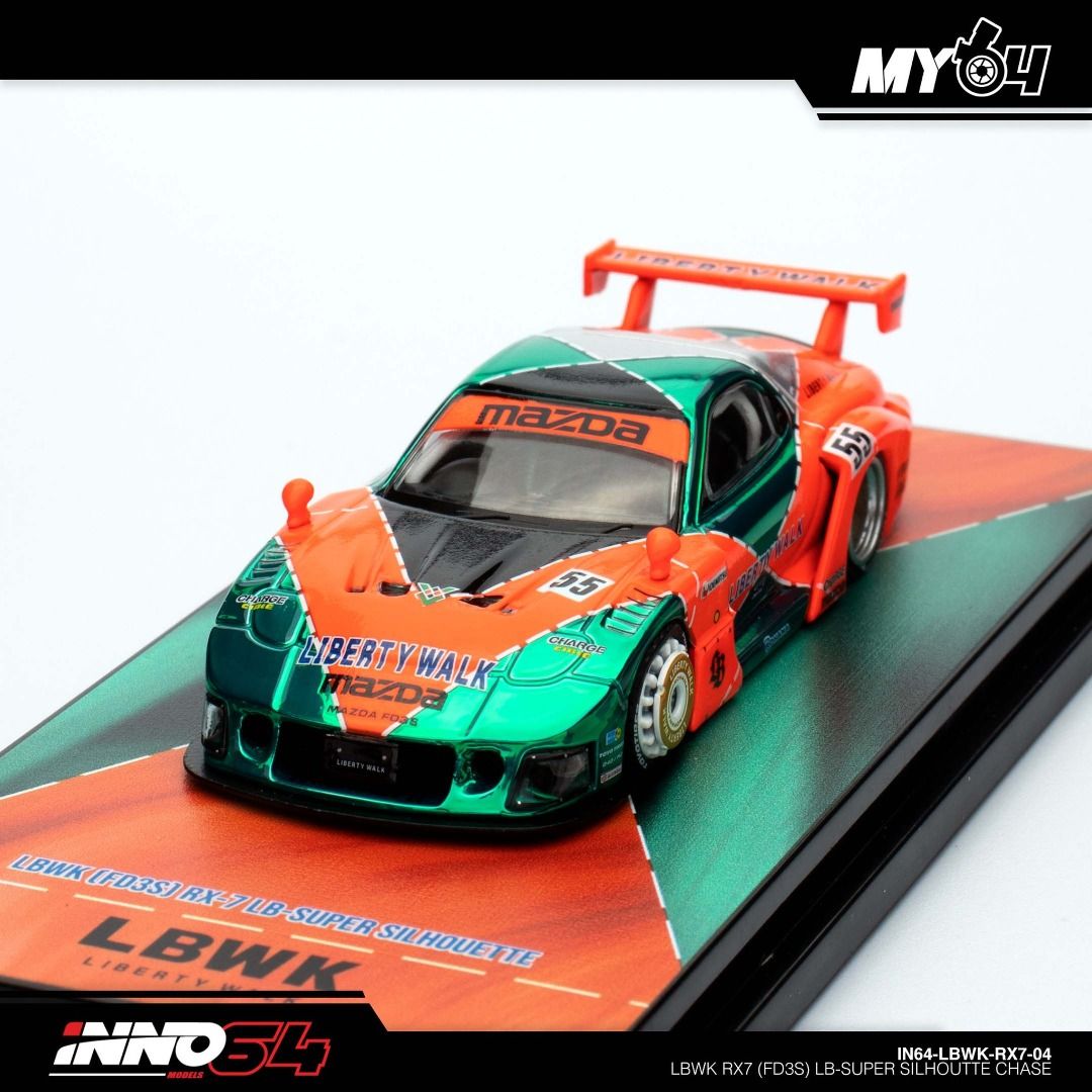 Chase Car 隱藏版 inno64 馬拉展限定 1/64 LBWK Mazda RX7 FD3SLB-Super Silhouette ...