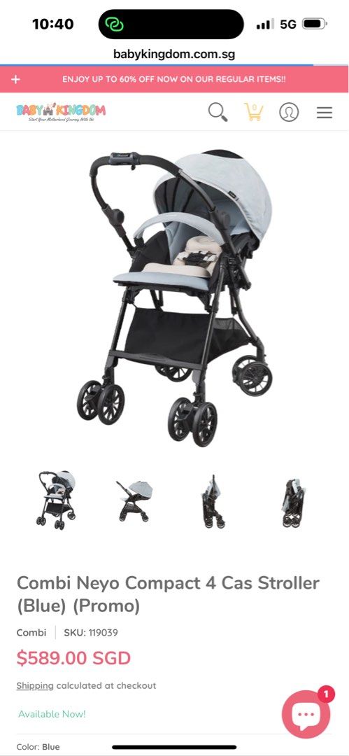 Combi Baby NEYO 4 CAS Compact Lightweight fold with reversible handle ...