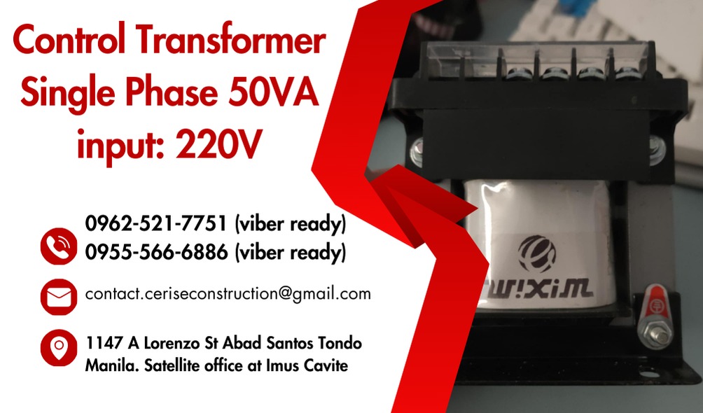 Control Transformer Single Phase 50VA input: 220V output: 24V ...