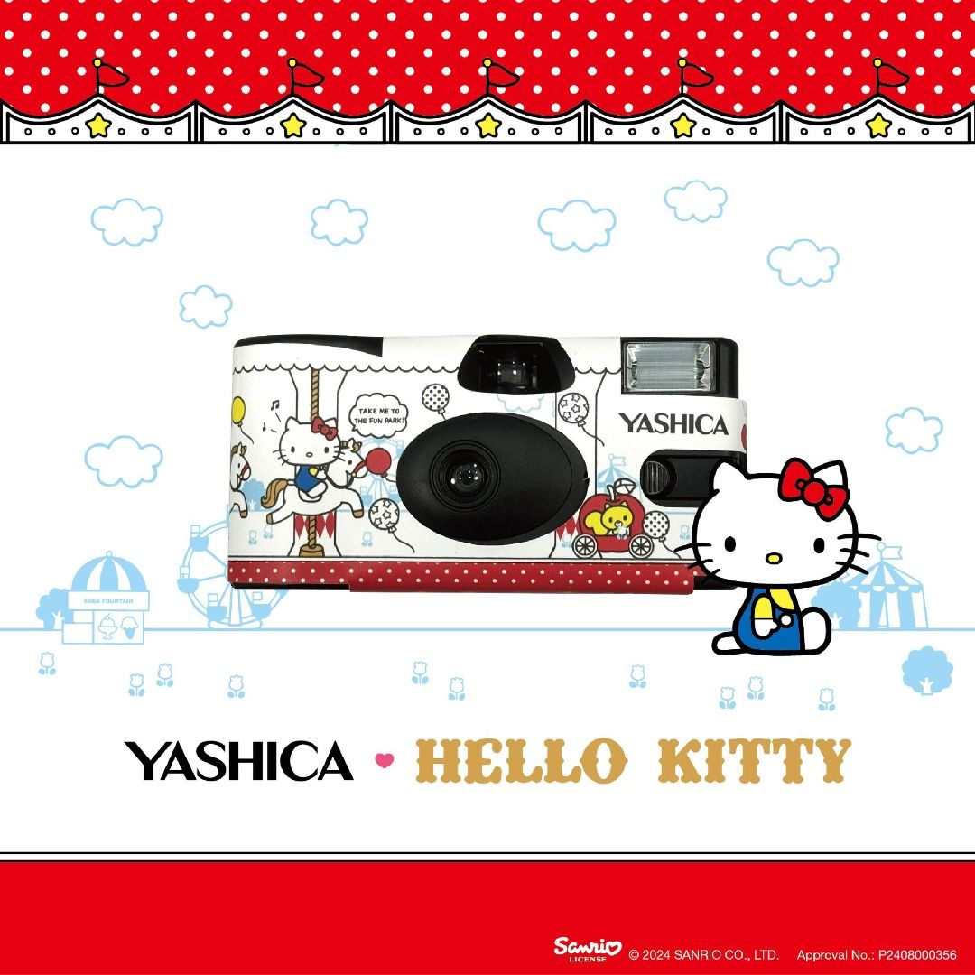 [DJS LIFESTYLE] YASHICA X SANRIO CHARACTERS (HELLO KITTY) 一次性使用 35mm 135 彩色負片即棄菲林相機 (27 張底片) 現貨 ...