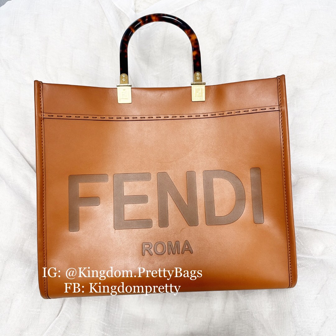 Fendi Large Sunshine Leather Book Tote Logo Laptop Work Bag Pre-order ...