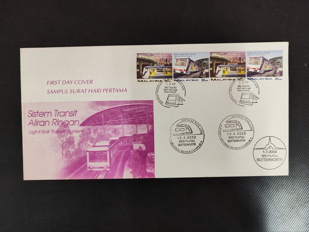 First Day Cover Sistem Transit Aliran Ringan Malaysia 1997 FDC Stamp ...