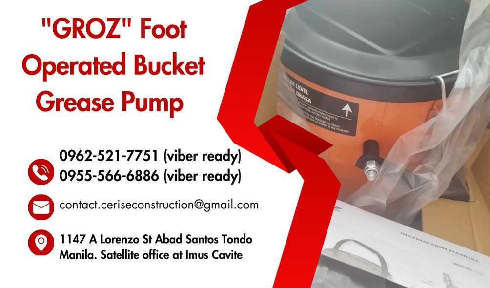 "GROZ" Foot Operated Bucket Grease Pump, Commercial & Industrial ...