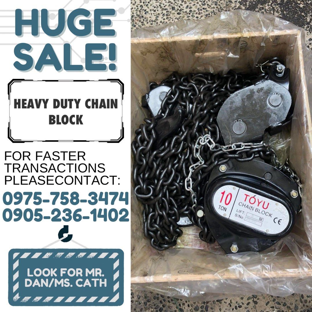 Heavy Duty Chain Block, Commercial & Industrial, Construction Tools ...