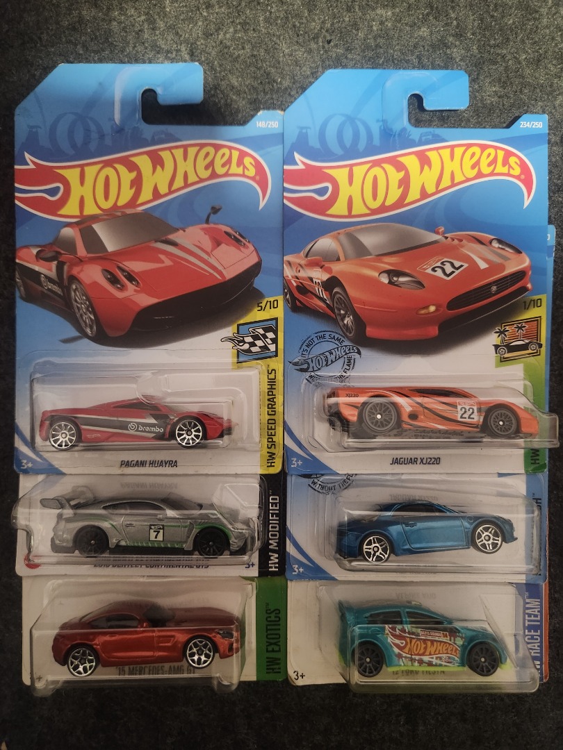 Hot Wheels European Cars Lot of 6 Pagani Jaguar Bentley Alpine Mercedes ...