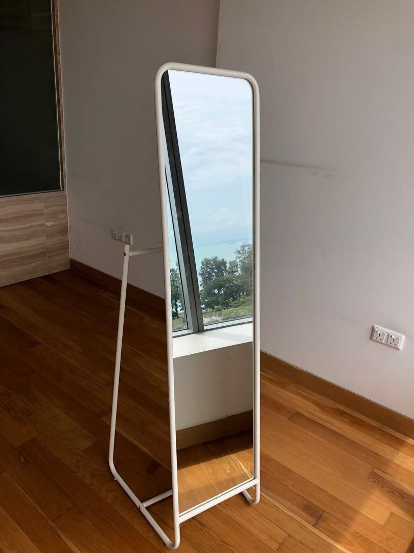 IKEA KNAPPER Standing mirror, white, 48x160 cm Original price RM199 ...