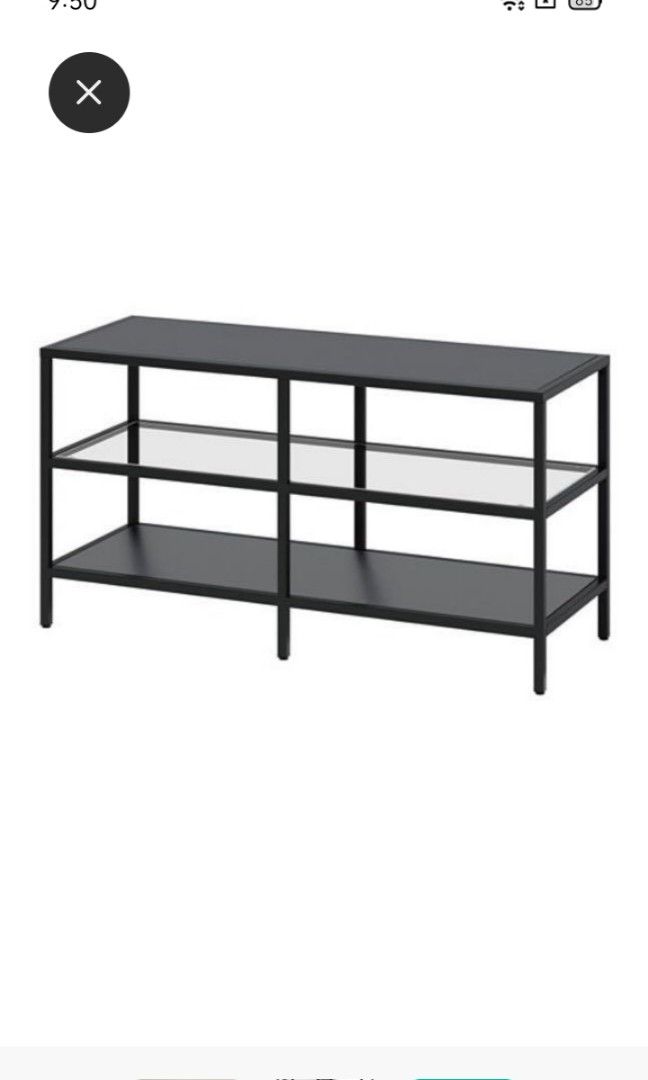 IKEA VITTSJO TV Bench glass 100x36xH53 cm Rp Rm199, Furniture & Home ...