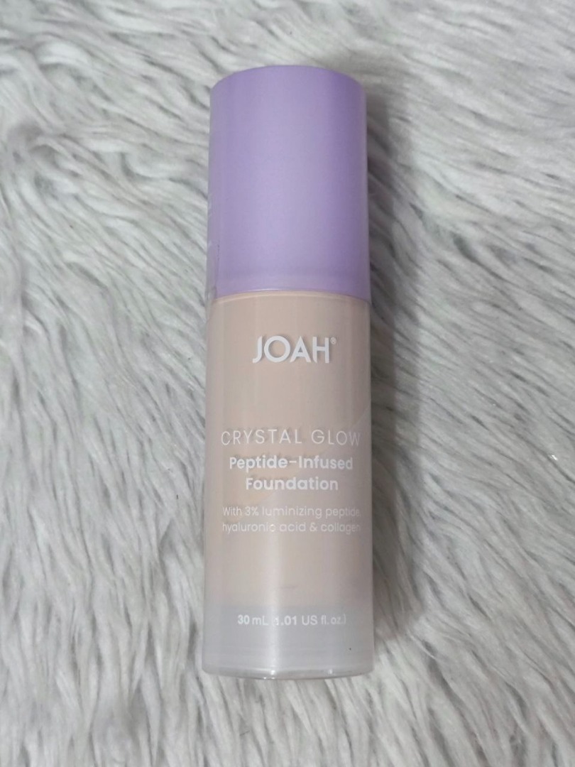 JOAH Crystal Glow Peptide-Infused Foundation, 2-in-1 Multitasking Korean Makeup with Blurring ...
