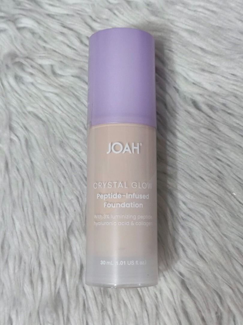 JOAH Crystal Glow Peptide-Infused Foundation, 2-in-1 Multitasking Korean Makeup with Blurring ...