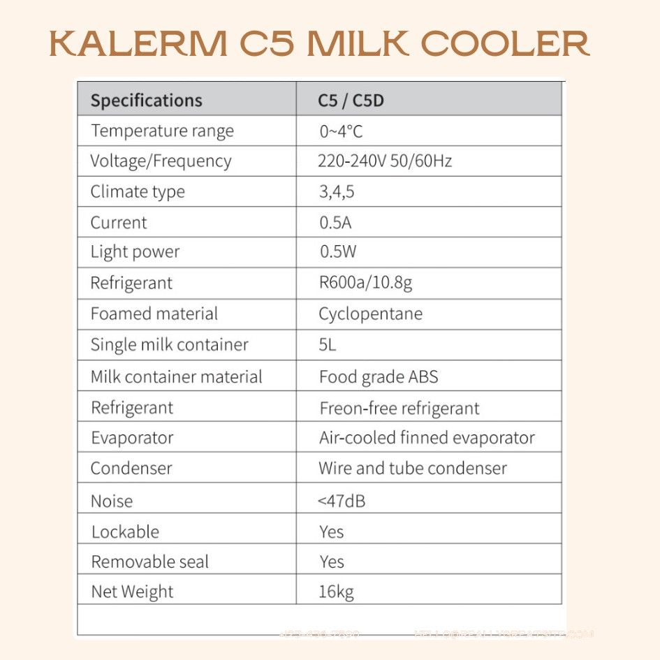 KALERM X685 + C5 Milk Cooler (No-Fuss Purchase: 1-Year Warranty ...