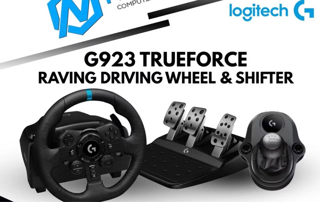 Logitech G923 Racing Wheel and Pedal with Shifter and Playseat ...