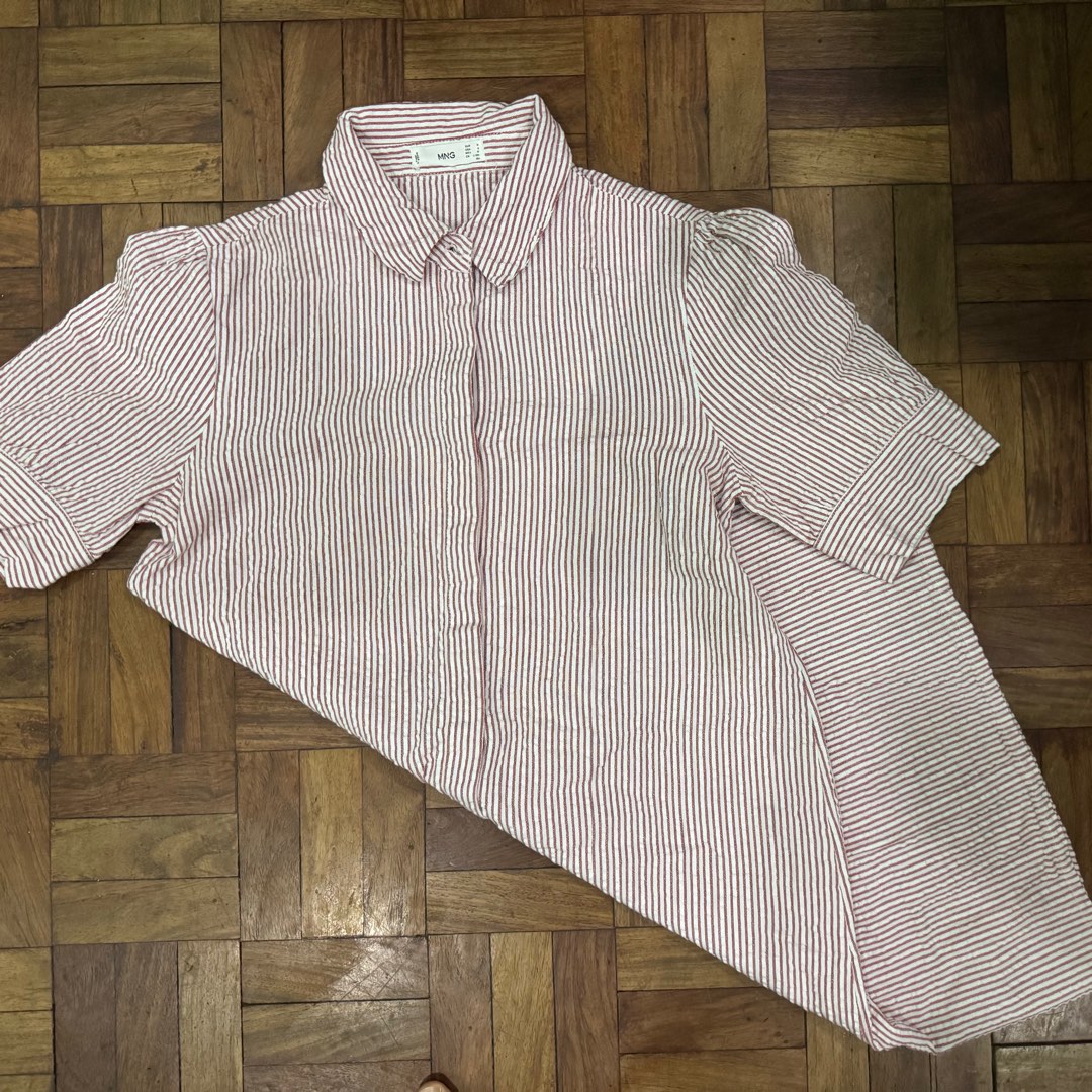 Mango Red Striped Button Down Dess, Women's Fashion, Dresses & Sets ...