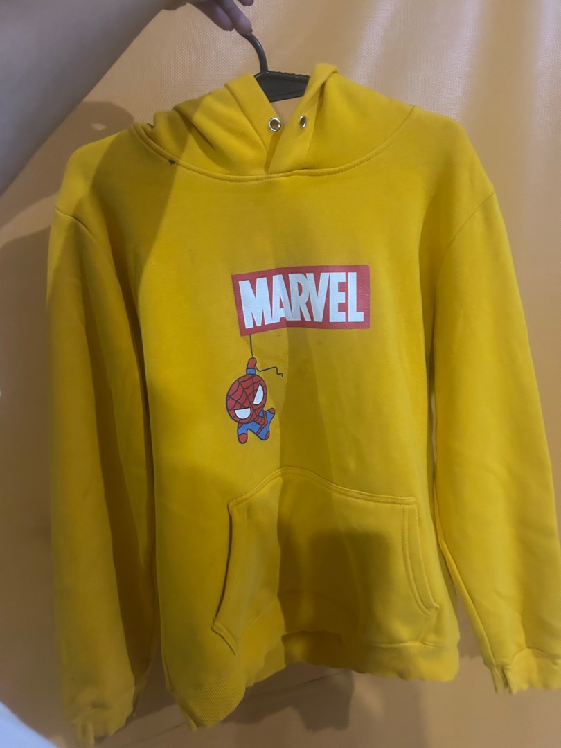 Marvel Hoodie in Mustard, Men's Fashion, Coats, Jackets and Outerwear ...