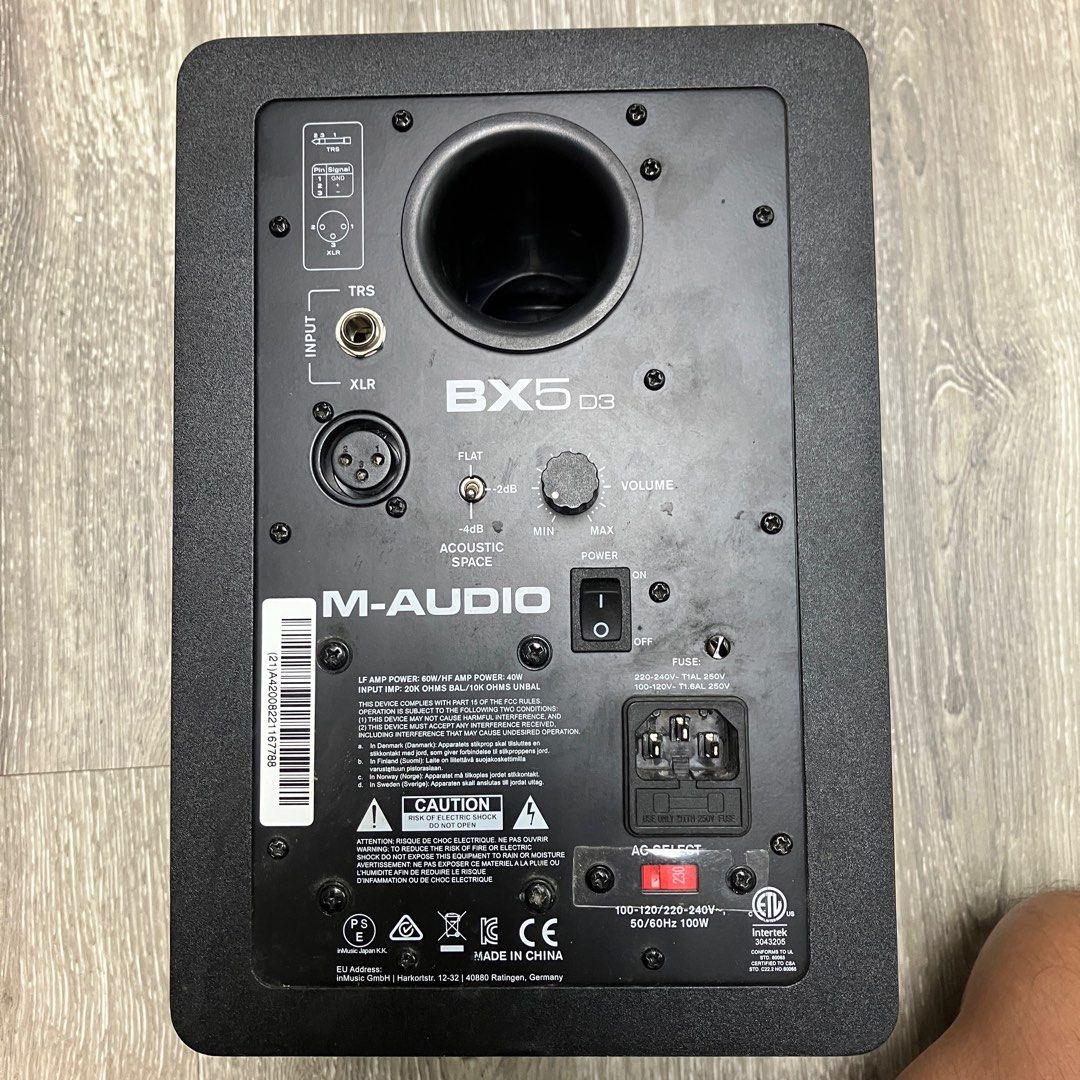 M-Audio BX5 D3 5 Inch Powered Studio Monitor Speaker black pair, Audio ...