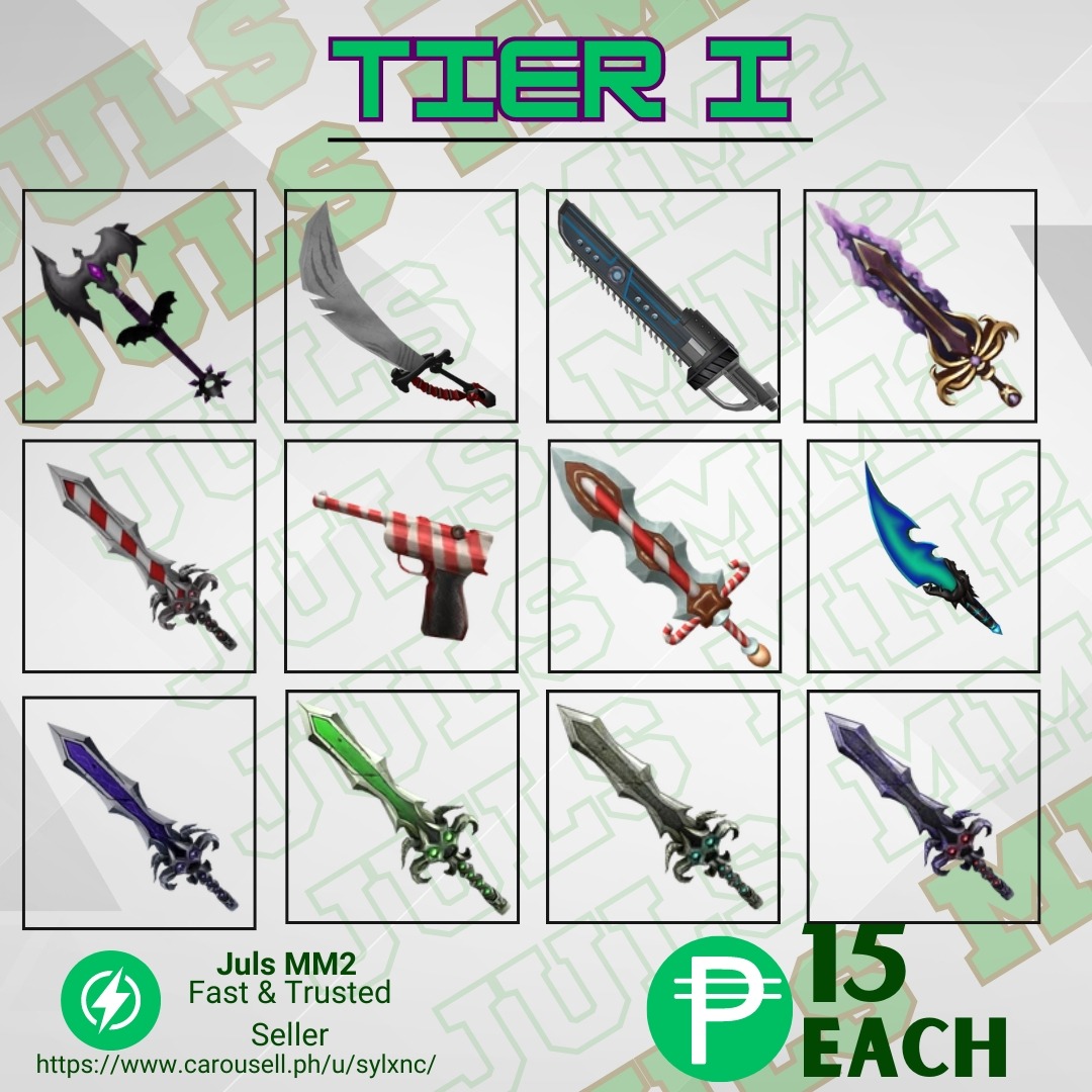 MM2 TIER I GODLYS, Video Gaming, Gaming Accessories, In-Game Products ...