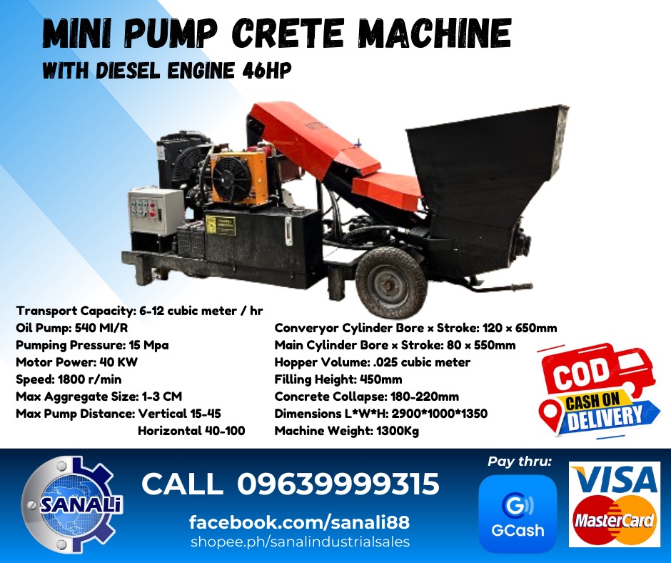 MTTC MINI PUMPCRETE MACHINE, Commercial & Industrial, Construction ...