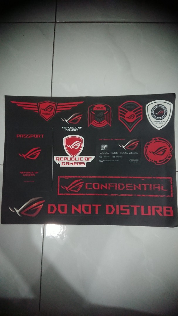 New Asus ROG Premium Stickers Set, Hobbies & Toys, Collectibles ...