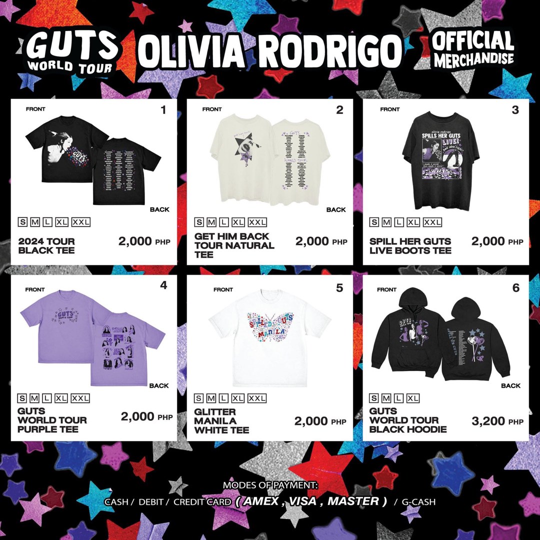 Olivia Rodrigo Guts Tour Pasabuy, Hobbies & Toys, Memorabilia ...