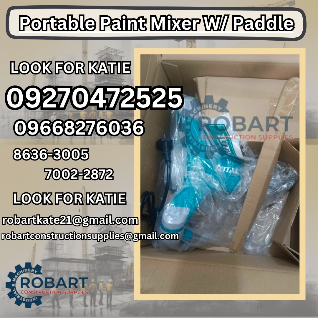 Portable Paint Mixer with Paddle, Commercial & Industrial, Construction ...