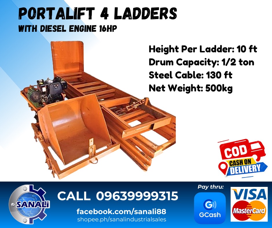 PORTALIFT 4 LADDERS 500KG with DIESEL ENGINE 16HP, Commercial ...