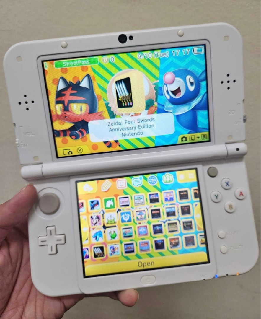 Rare IPS Top Screen New Nintendo 3DS XL Pearl White CFW w 65 Games ...