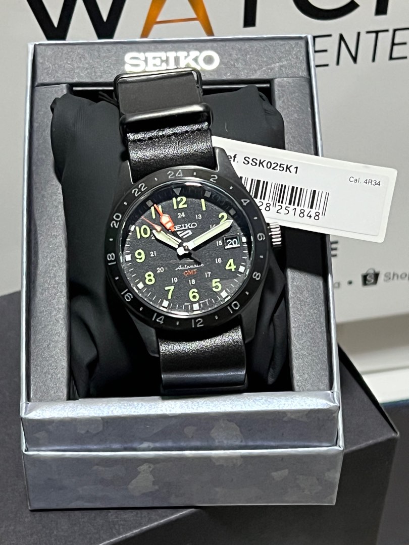 Seiko 5 GMT SSK025K1 Black, Men's Fashion, Watches & Accessories ...