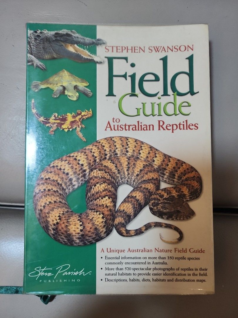 Stephen Swanson Field Guide to Australian Reptiles 澳洲爬蟲書 gecko snake ...