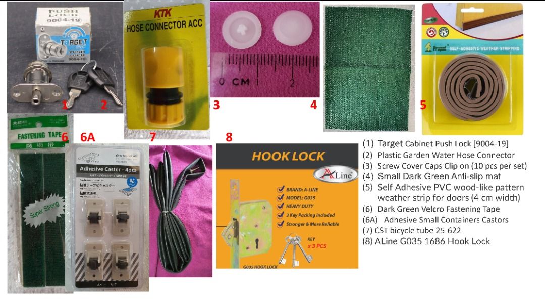 Target Cabinet Push Lock /Hose connector/Plastic Screw Cap Cover ...