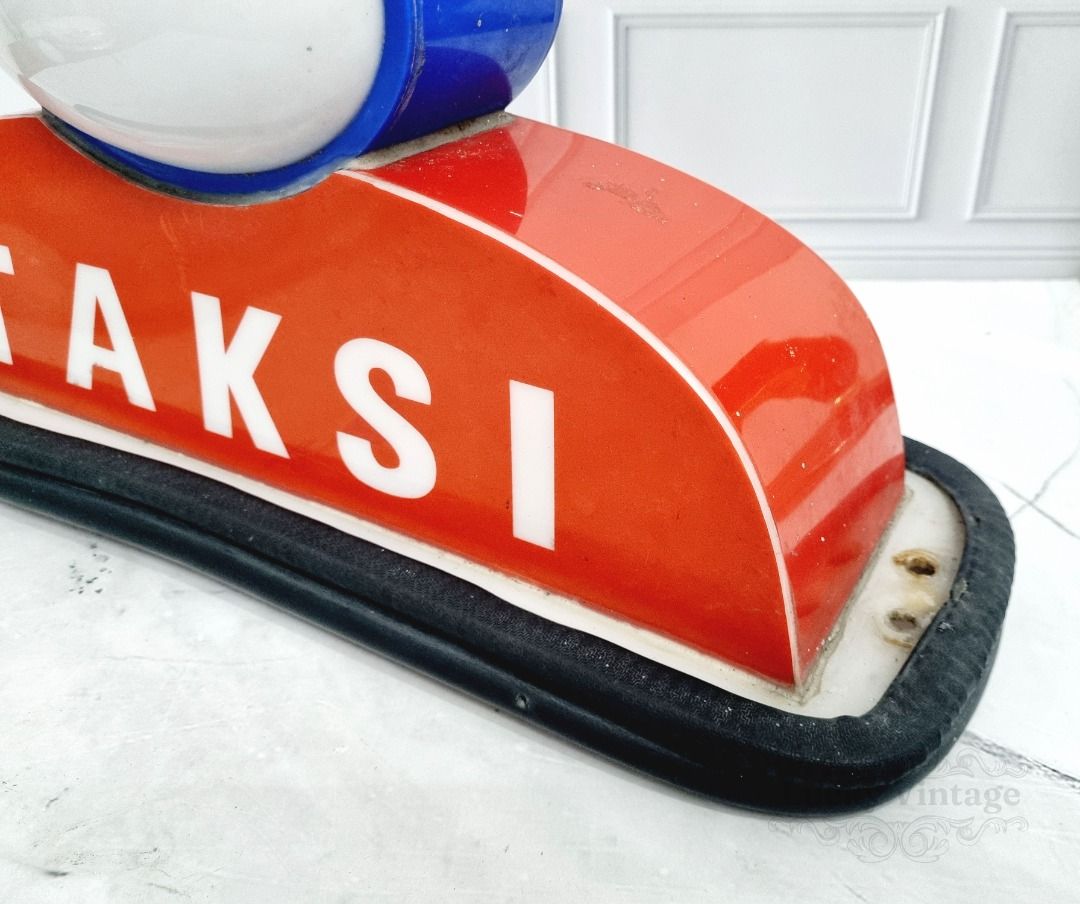 Vintage Mika Lampu Neon Box Cembung Taksi Mobil 1980-1990an Lawas ...