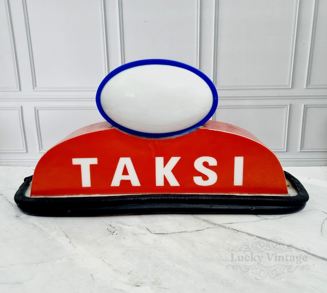 Vintage Mika Lampu Neon Box Cembung Taksi Mobil 1980-1990an Lawas ...