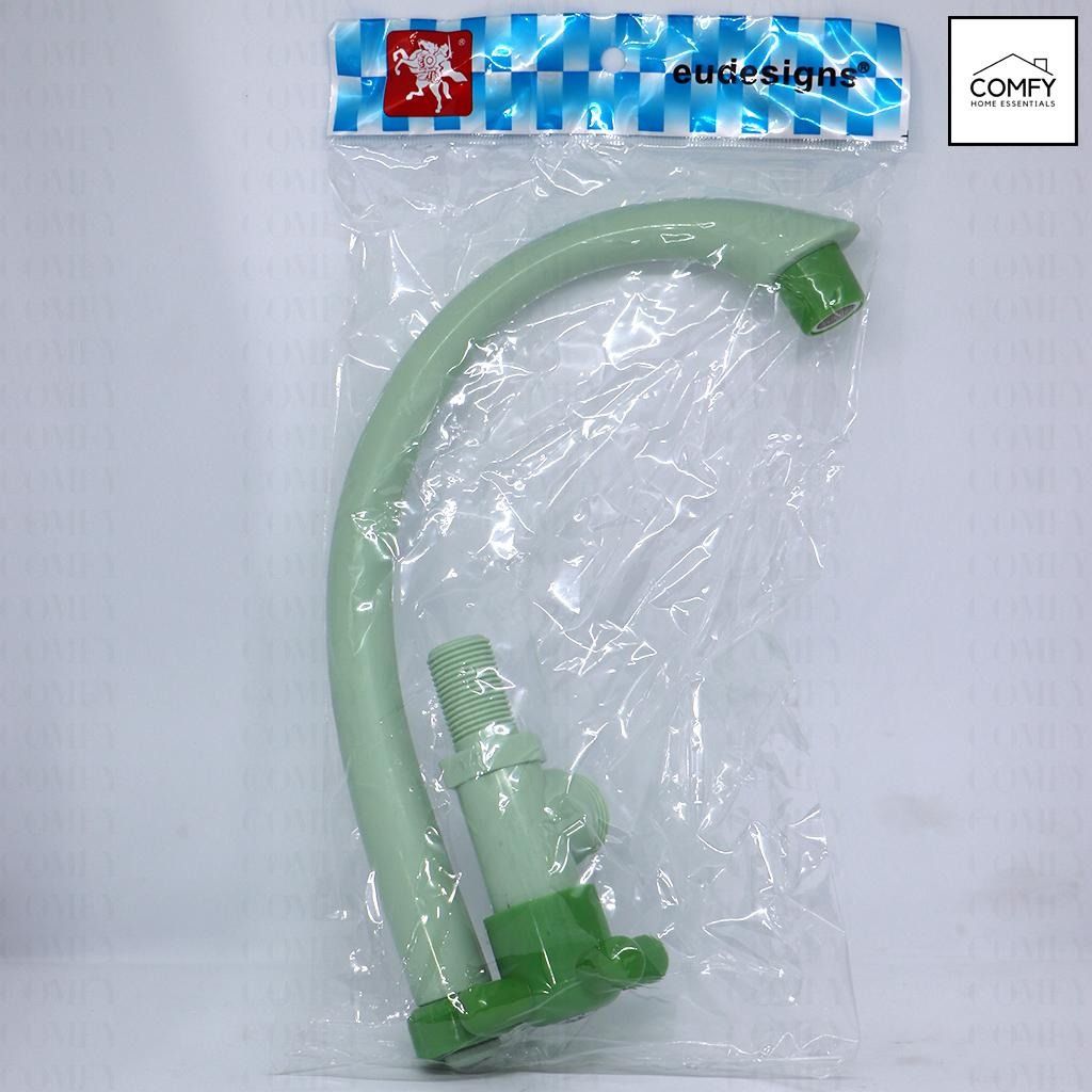 (Wall Type/Stand Type) Green PVC Plastic Gooseneck Long Bathroom Tap ...