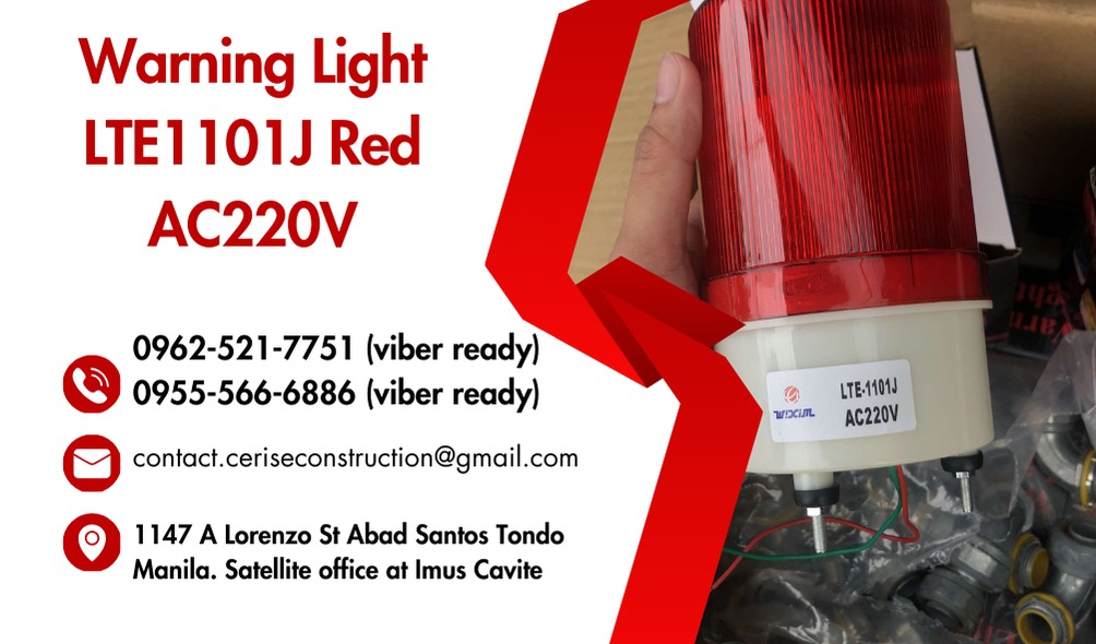 Warning Light LTE 1101J Red 220V, Commercial & Industrial, Construction ...